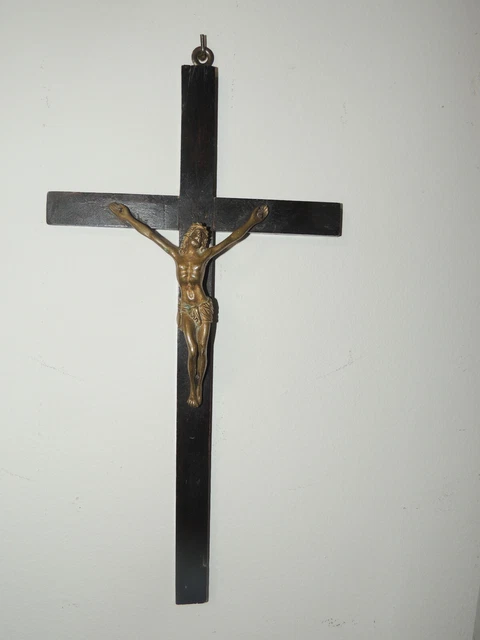 CRUCIFIX CROIX EN Bois Avec Christ En Bronze EUR 50,00 - PicClick FR