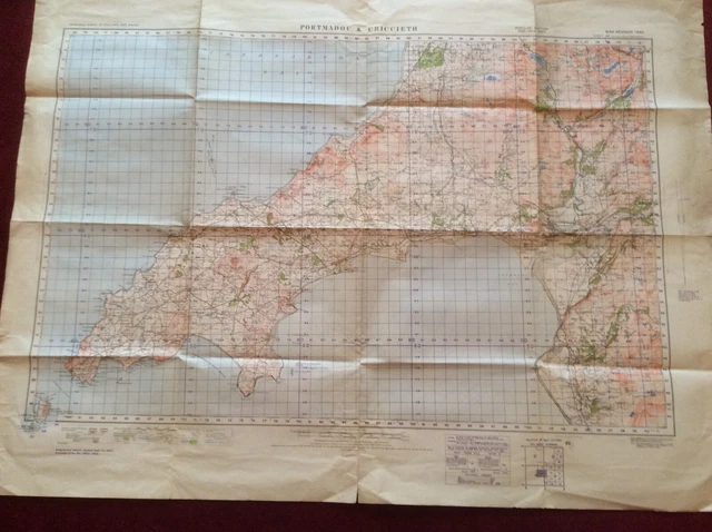 WW2 1940 BATTLE of Britain British Army Map Portmadoc & Criccieth Wales ...