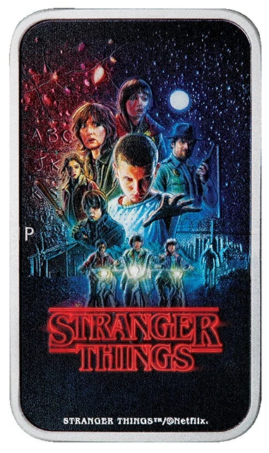 1 OZ SILBER farbig Stranger Things Staffel 1 Rectangular 1 $ Tuvalu ...