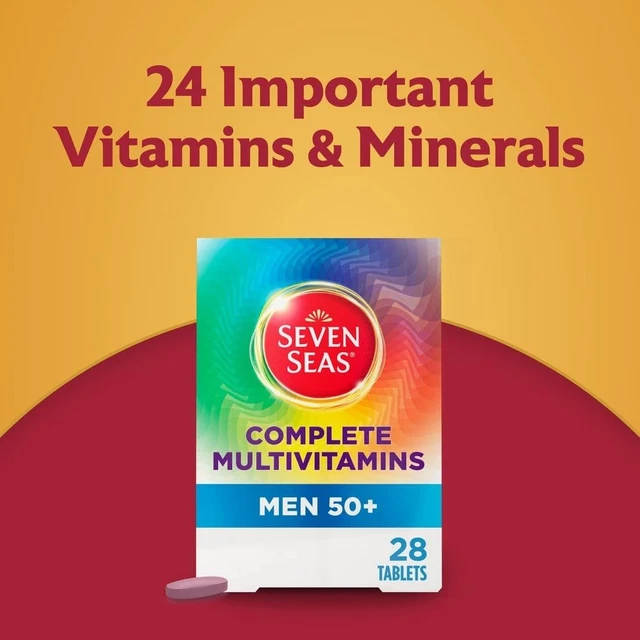 SEVEN SEAS COMPLETE Multivitamins For Men 50+, Energy 1 count (Pack of ...