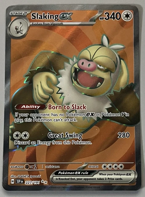 POKÉMON SURGING SPARKS Slaking ex Stage 2 Ultra Rare HoloFoil #227/191 ...