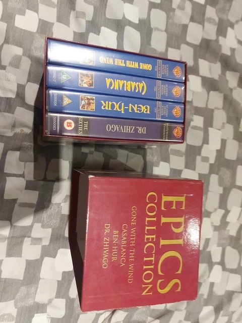 VHS BOXSET EPICS collection gone with the wind casablanca ben hur dr zhivago £8.99 - PicClick UK