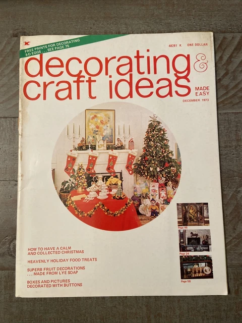 DECORATING CRAFT IDEAS Made Easy Magazine December 1973 Christmas Theme ...