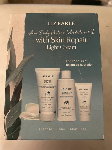 LIZ EARLE DAILY routine introduction kit with skin repair Light Cream ...