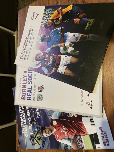 3 X BURNLEY Home Friendly Football Programmes(v European Teams)From ...