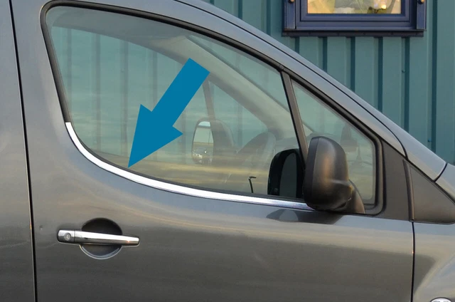 CHROME SIDE DOOR Window Sill Trim Set Covers To Fit Citroen Berlingo ...