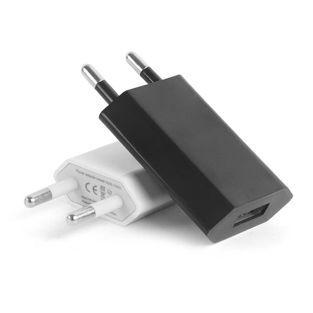 2 PIN EUROPEAN USB Power Adapter EU Plug Wall Charger Travel Adaptor ...