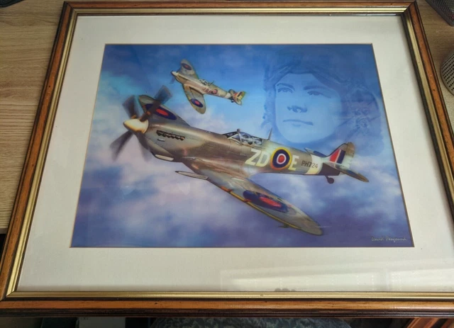 RARE STUNNING RAF Spitfires 1940, David Penfound hologram print 17.5” T ...