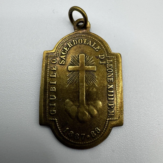MÉDAILLE RELIGIEUSE ANCIENNE " Jubilé Léon XIII 1887 " - Bronze EUR 10 ...