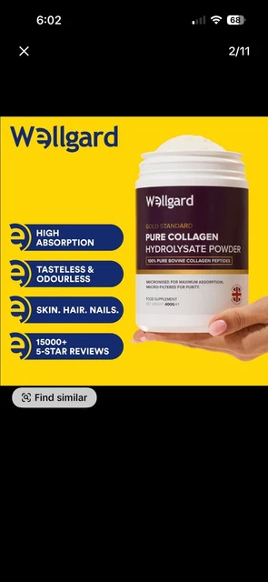 WELLGARD PURE COLLAGEN Hydrolysate Powder | Gold Standard & 100% Pure ...
