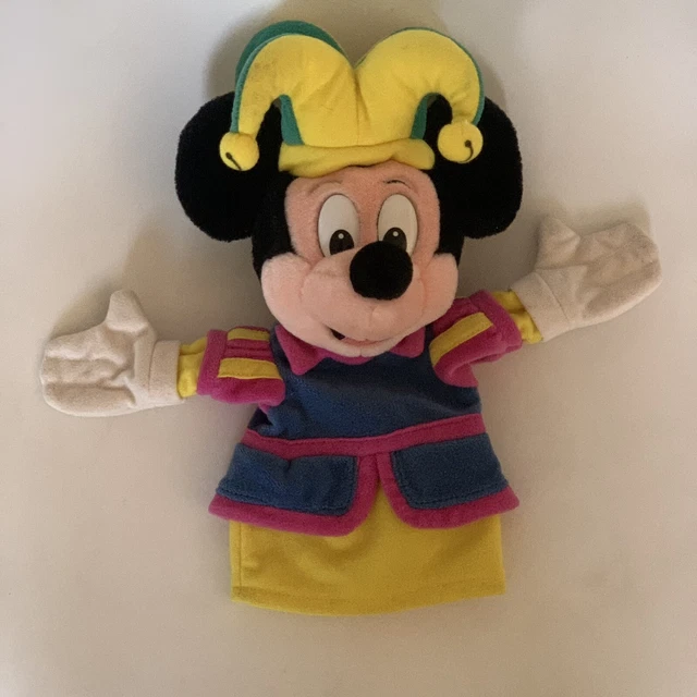 MICKEY MOUSE JESTER 11” Hand Puppet Disneyland Paris Soft Toy Plush ...