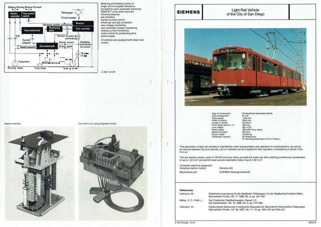SIEMENS DATA-SHEET LRV Light Rail Vehicle U2 of the City of San Diego ...