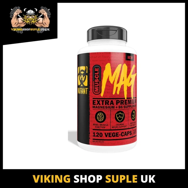 MUTANT MUSCLE MAG Extra Premium Magnesium + B6 - 120 vcaps £15.80 ...