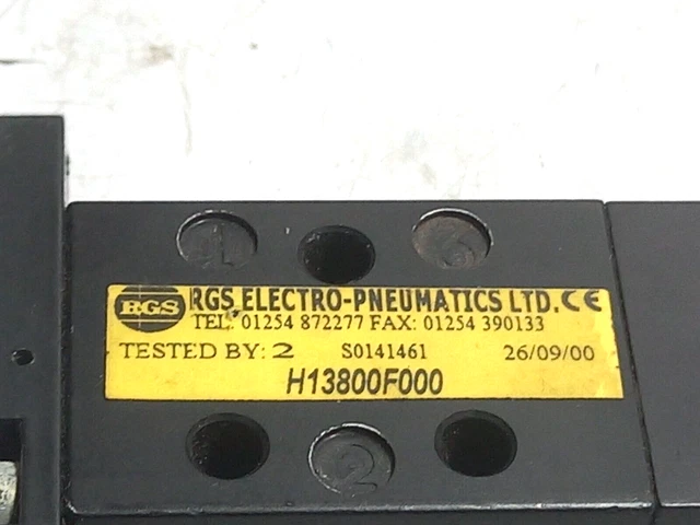 RGS ELECTRO PNEUMATICS H13800F000 Valve £90.78 - PicClick UK