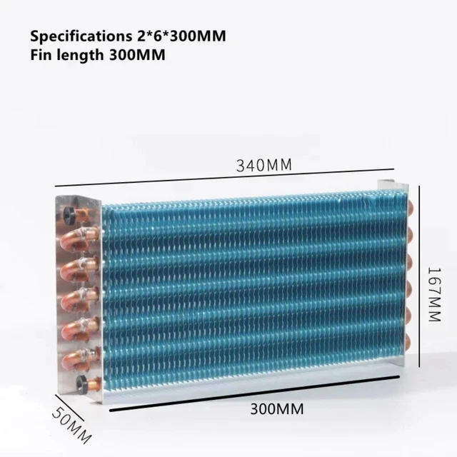 COPPER TUBE AND Aluminum Fin Evaporator Condenser Radiator 2*6*300MM ...