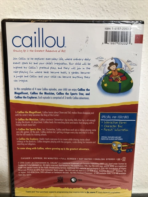 PBS KIDS CAILLOU Dvd lot £18.96 - PicClick UK