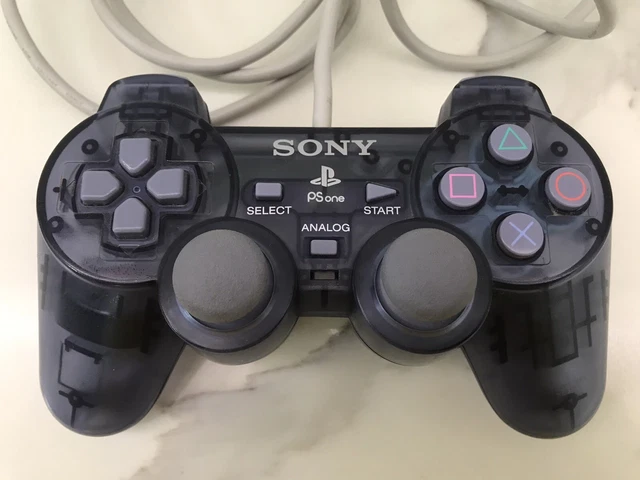 PLAYSTATION 1 CONTROLLER Analog DualShock Clear See Through Black PS1 ...