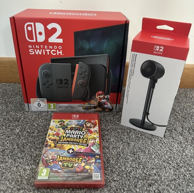 NINTENDO SWITCH 2 Console + Mario Kart World Bundle + Camera + Mario ...