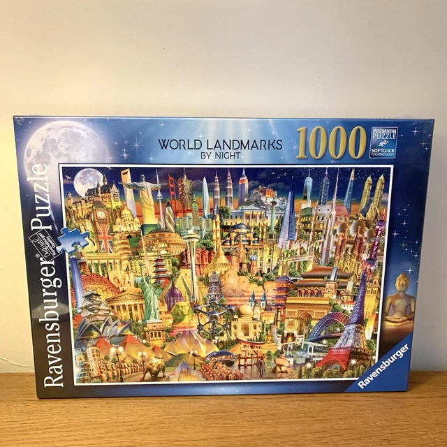 RAVENSBURGER WORLD LANDMARKS By Night 1000 Piece Jigsaw Puzzle New ...
