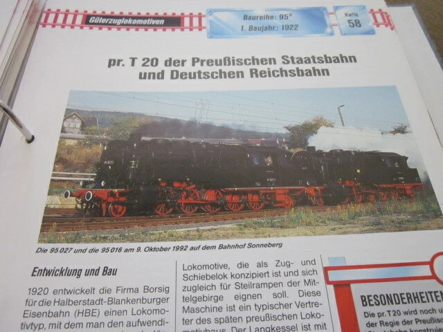 DAMPFLOK RISSZEICHNUNG G 58. pr. T 20 preußische Staatsbahn DRG 95.0 ...