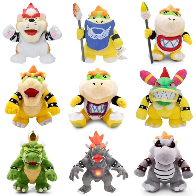 MARIO BROS BOWSER JR Plush Toys Koopa Meowser Stuffed Doll Fury Bowser ...