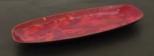 RARE VINTAGE BOVANO of Cheshire Red Copper Enamel Tray Dish – MCM ...