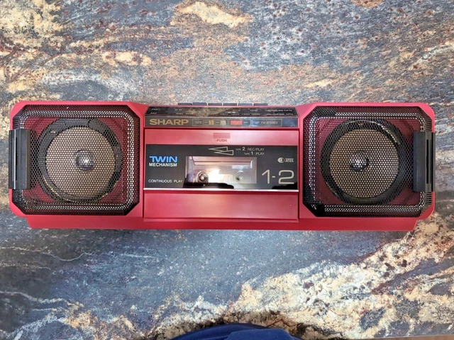 SHARP RARE GHETTOBLASTER Red Japan Wq-t282e(r) 1980s retro vintage ...