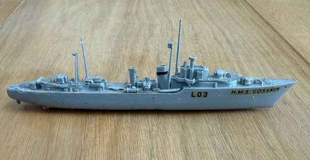 VINTAGE PRE BUILT Model HMS Cossack L03 Destroyer 1968 Airfix 1/600 ...