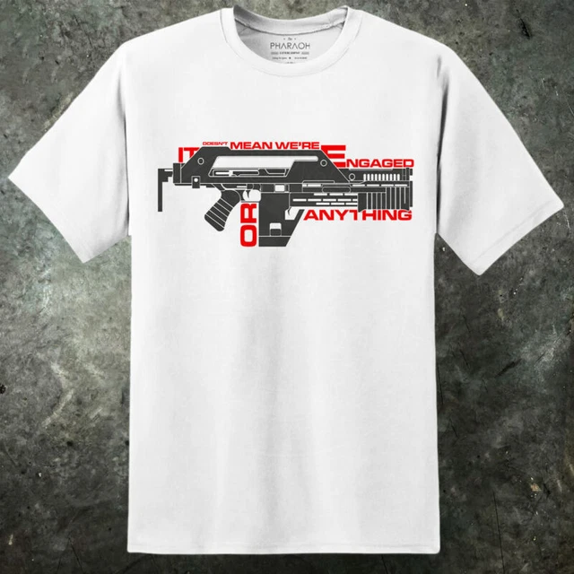 MAGLIETTA ALIENS MOVIE ENGAGED Pulse Rifle Nostromo Weyland Yutani ...