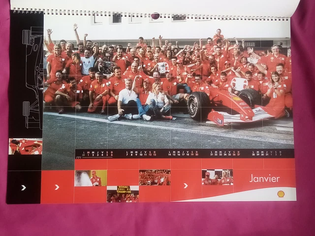 2002 FERRARI CALENDAR FORMULA 1 POSTER WITH Schumacher R. Barrichello ...