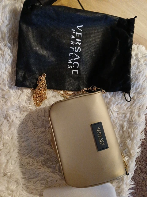 VERSACE PARFUMS GOLD Clutch Shoulder Crossbody Handbag New With Dust ...