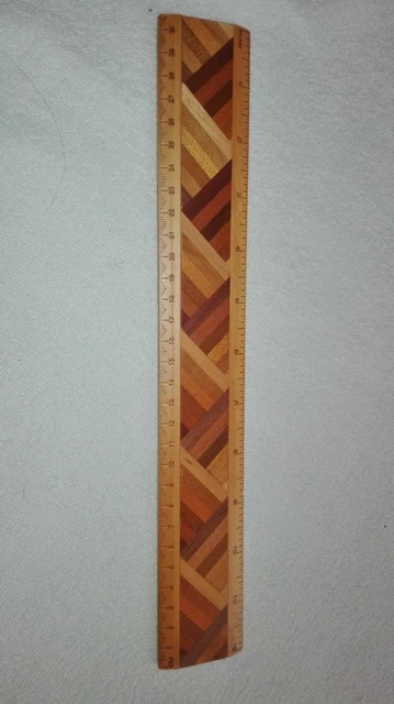 TIMBER ARTS NEW Zealand native trees 'rainbow' wood inlaid 30cm ruler £ ...