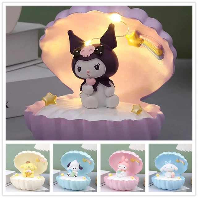 SANRIO SHELL SHAPE Night Light Kawaii Cinnamon Kuromi Melody Anime ...