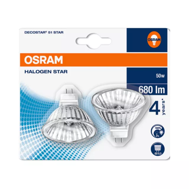 LAMPADA ALOGENA OSRAM Decostar 51 - GU5.3, 12V - 50W 36° - 10 Pezzi ... LAMPADA ALOGENA OSRAM Decostar 51 - GU5.3, 12V - 50W 36° - 10 Pezzi ...