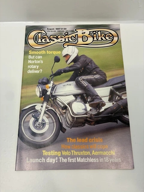 CLASSIC BIKE MAG Aug 1987 Velocette Thruxton/Aermacchi/Norton Rotary ...