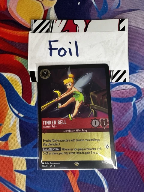 DISNEY LORCANA TCG Reign Of Jafar Tinker Bell COLD FOIL Legendary 136/ ...
