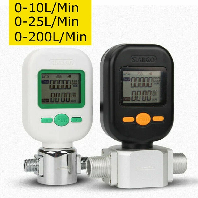 PORTABLE DIGITAL GAS Flow Meter Tester Gas Mass Nitrogen Oxygen Flow ...