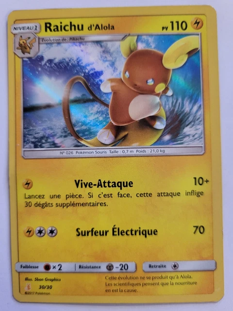 RAICHU D'ALOLA 30/30 Carte Pokemon EUR 4,99 - PicClick FR