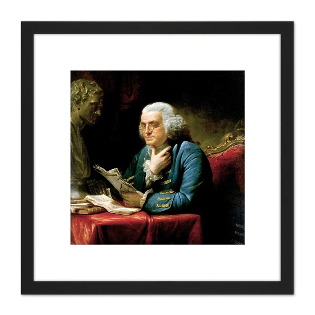 MARTIN PORTRAIT FOUNDING Father Benjamin Franklin Painting Square ...