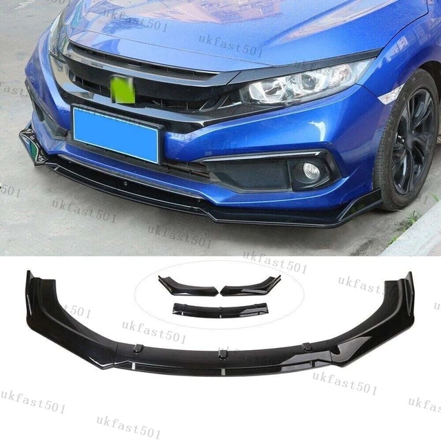 FRONT BUMPER LIP Splitter Chin Spoiler Gloss Black For Honda Civic 2007-2019 #UF EUR 45,43 ...