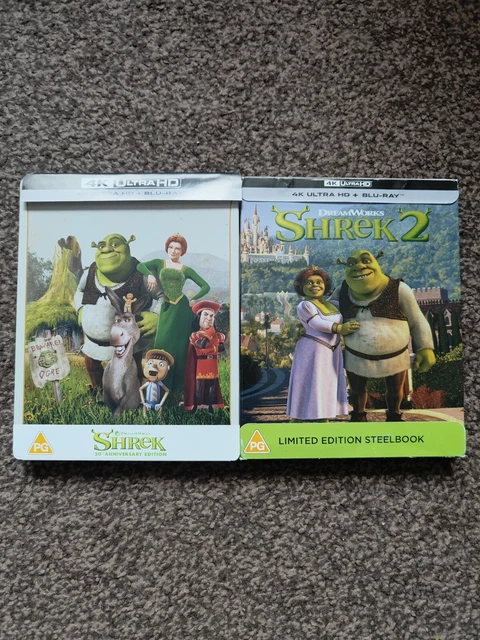 SHREK 20TH ANNIVERSARY & Shrek 2 4K Blu-ray OOP Steelbook Bundle (READ ...
