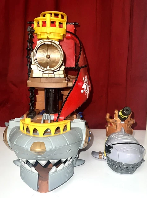 FISHER-PRICE IMAGINEXT SHARK Bite Pirate Ship DHH61 & Mega Mouth Shark ...