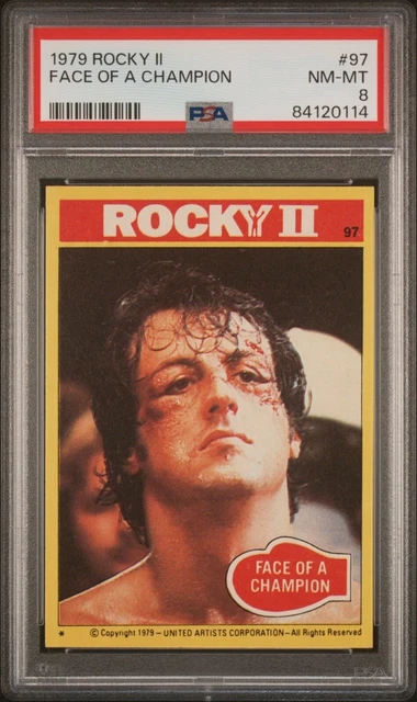 1979 ROCKY II Face of a Champion Sylvester Stallone #97 ~ PSA 8 PRESQUE ...