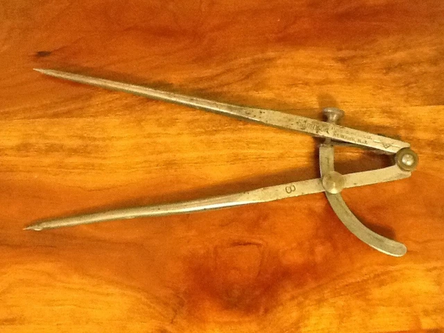 VINTAGE SAMPSON TOOL Mfg Co. Wing Dividers Protractor Compass 8" Newark ...