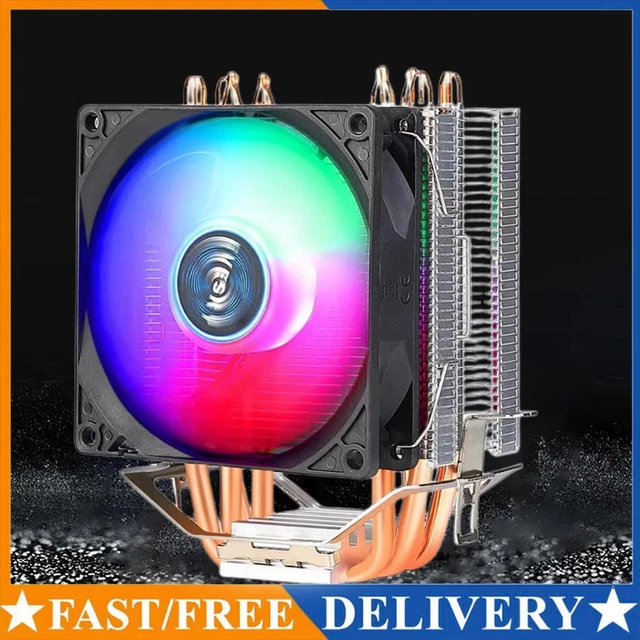RGB CPU COOLER 4 Heat Pipe 9cm Tower Radiator Computer Accessories for ...