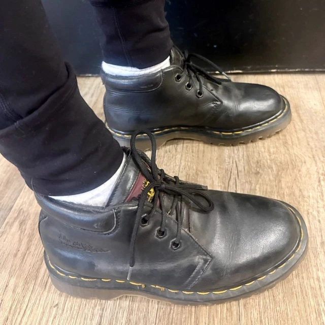 DOC DR MARTENS 8057 Boot Made in England Chukka Ankle Boots Black Leather Vtg 90 £81.78 ...