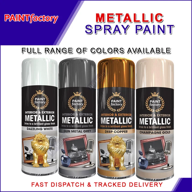 METALLIC FINISH ALL Purpose Aerosol Spray Paint for Metal Wood Plastic ...