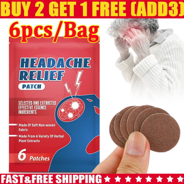6PC HEADACHE RELIEF Patch Migraine Dizziness Treatment Herbal Sticker ...