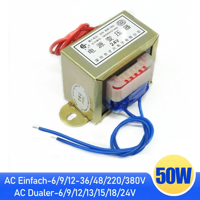 50W/VA TRAFO TRANSFORMATOR Netztrafo 220V/380V bis 6V-380V Einzel ...