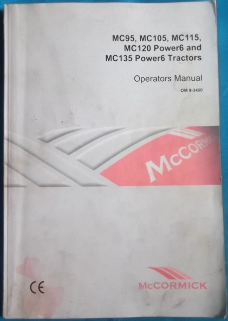 MCCORMICK MC95 MC105 MC115 MC120 MC135 TRACTOR OPERATION & MAINTENANCE MANUAL $105.47 - PicClick AU